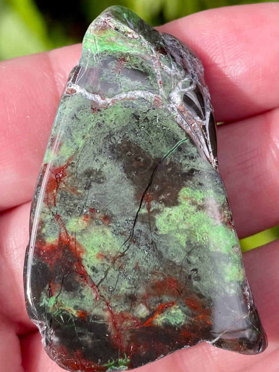 Parrot Wing Chrysocolla Palm Stone