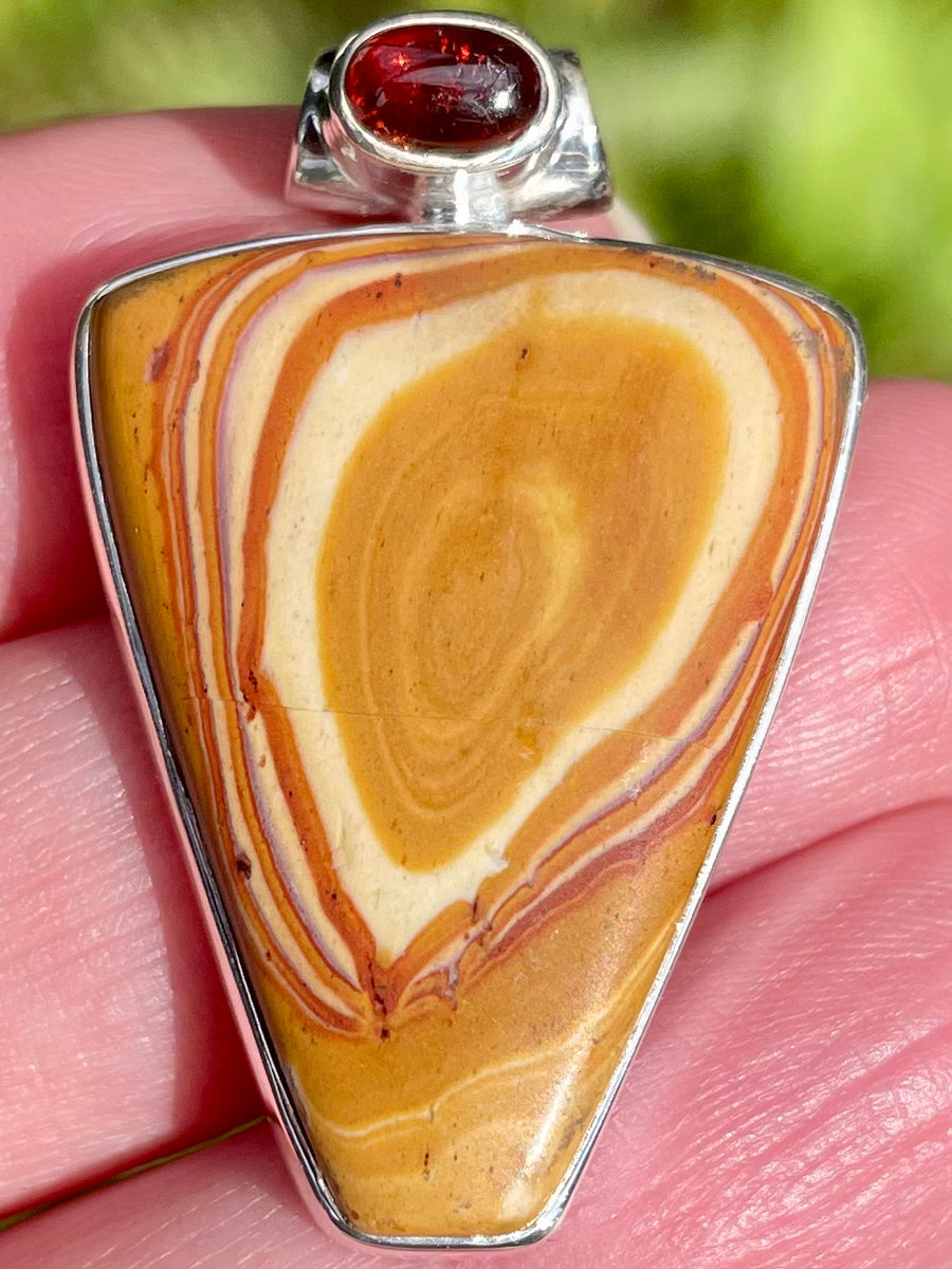 Rolling Hills Domolite and Garnet Pendant