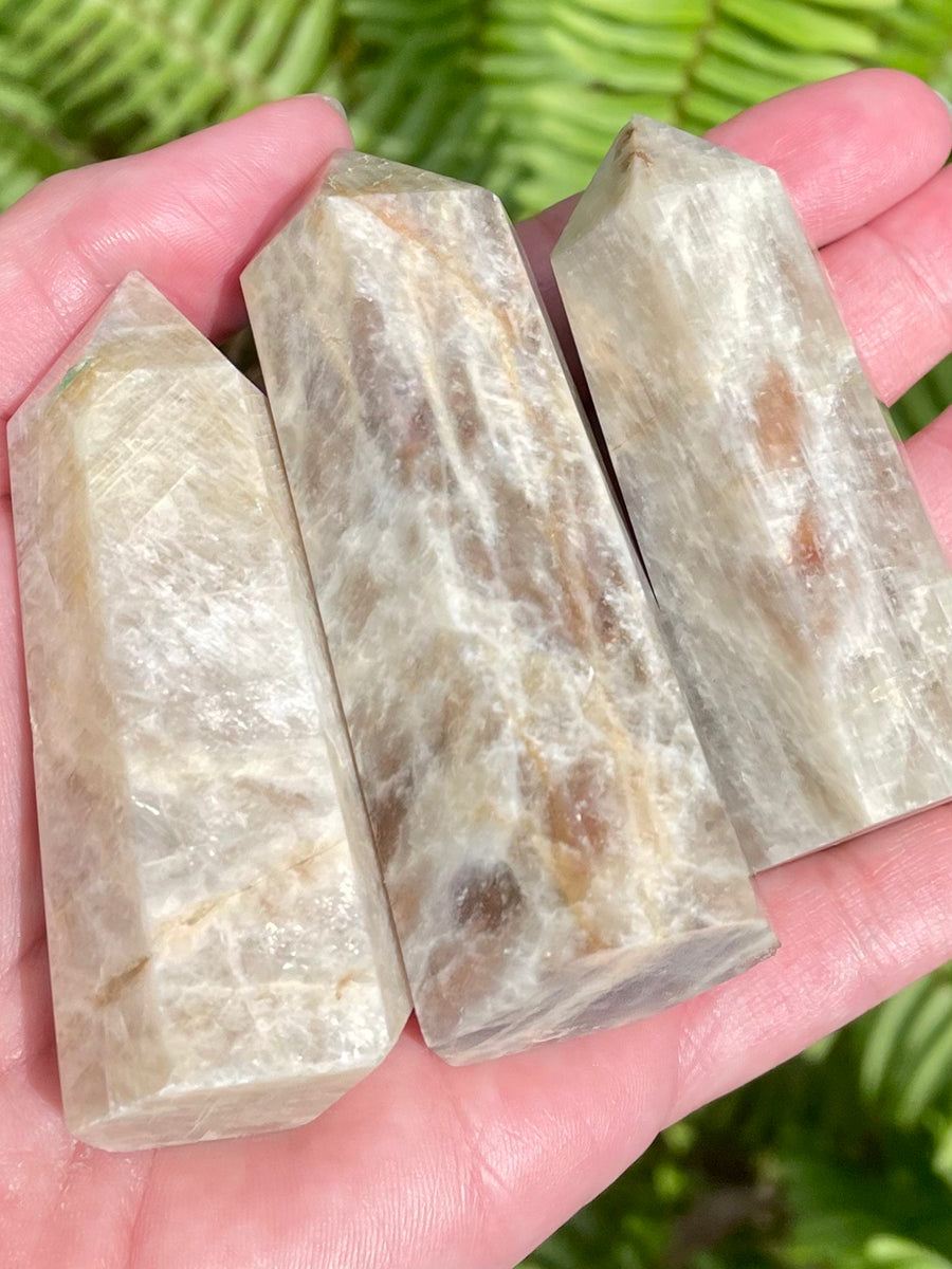 Belomorite Moonstone and Sunstone Healing Wand
