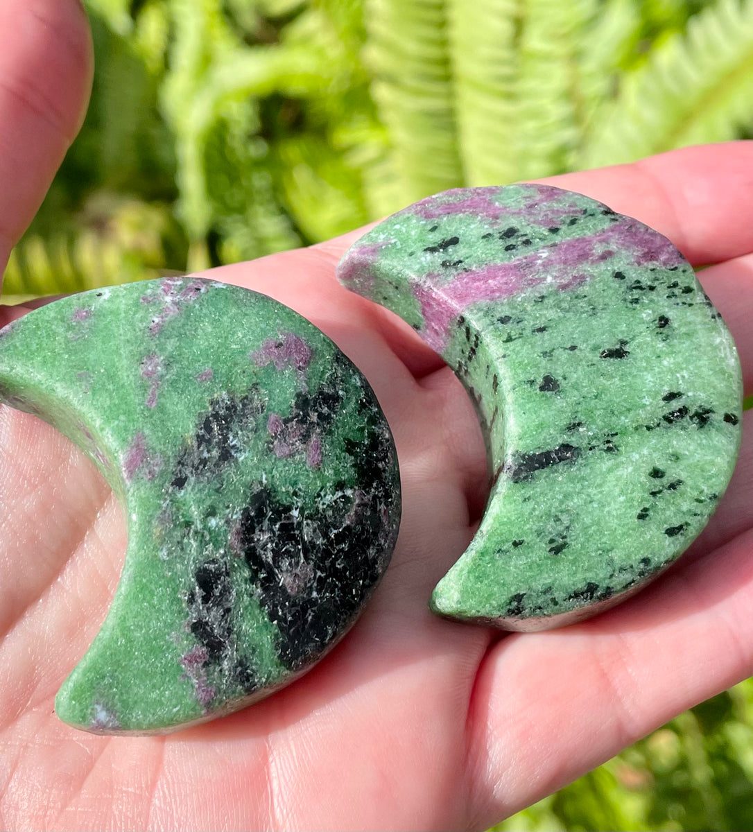 Ruby in Zoisite Crescent Moon