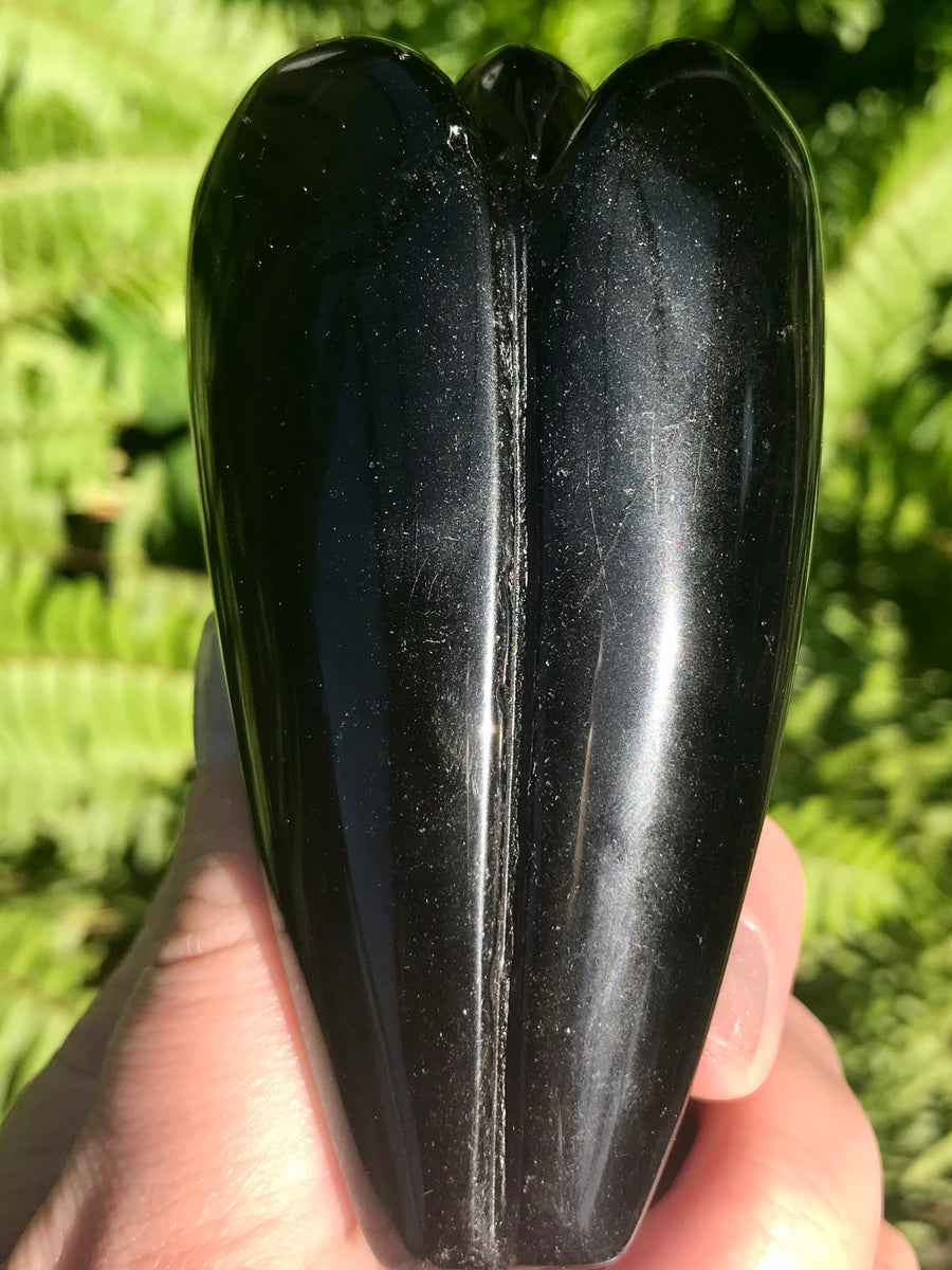 Large Black Obsidian Angel
